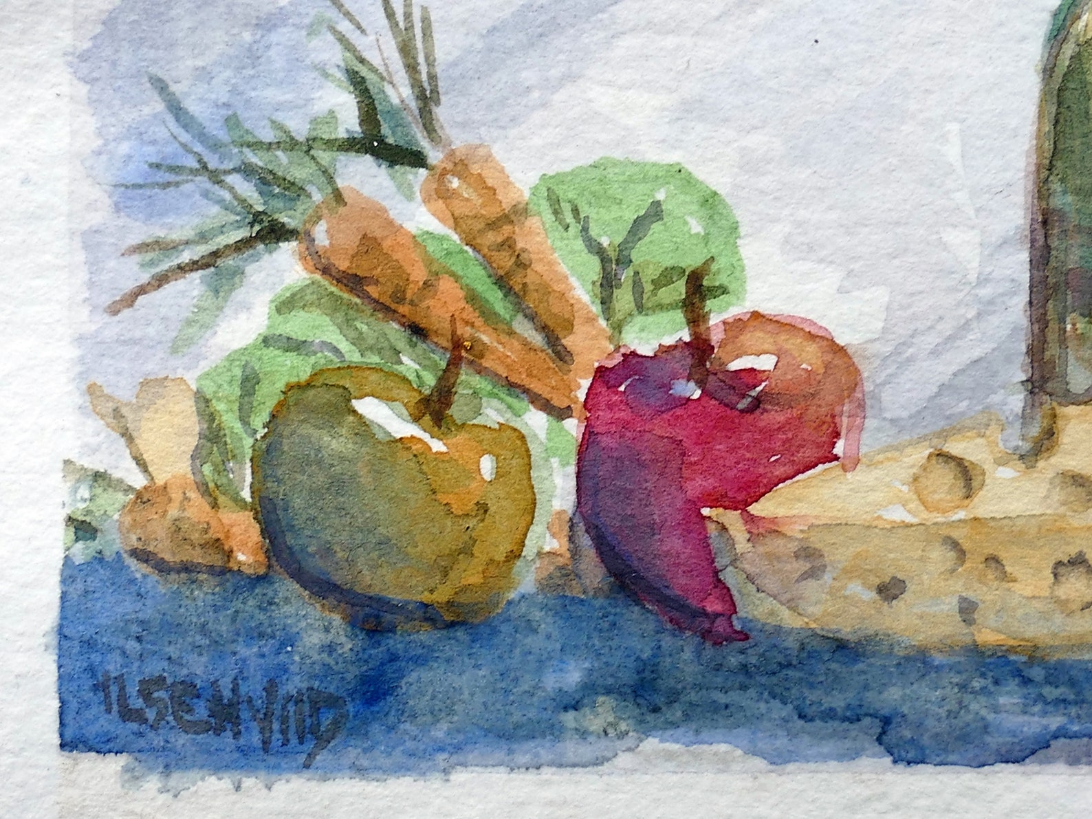 Still Life Food Impressionism Watercolor Painting | Etsy