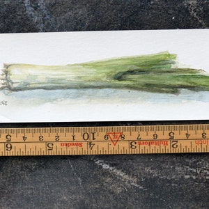 Leek, Miniature, Watercolor Painting, Original Veggie, Dolls House Wall ...
