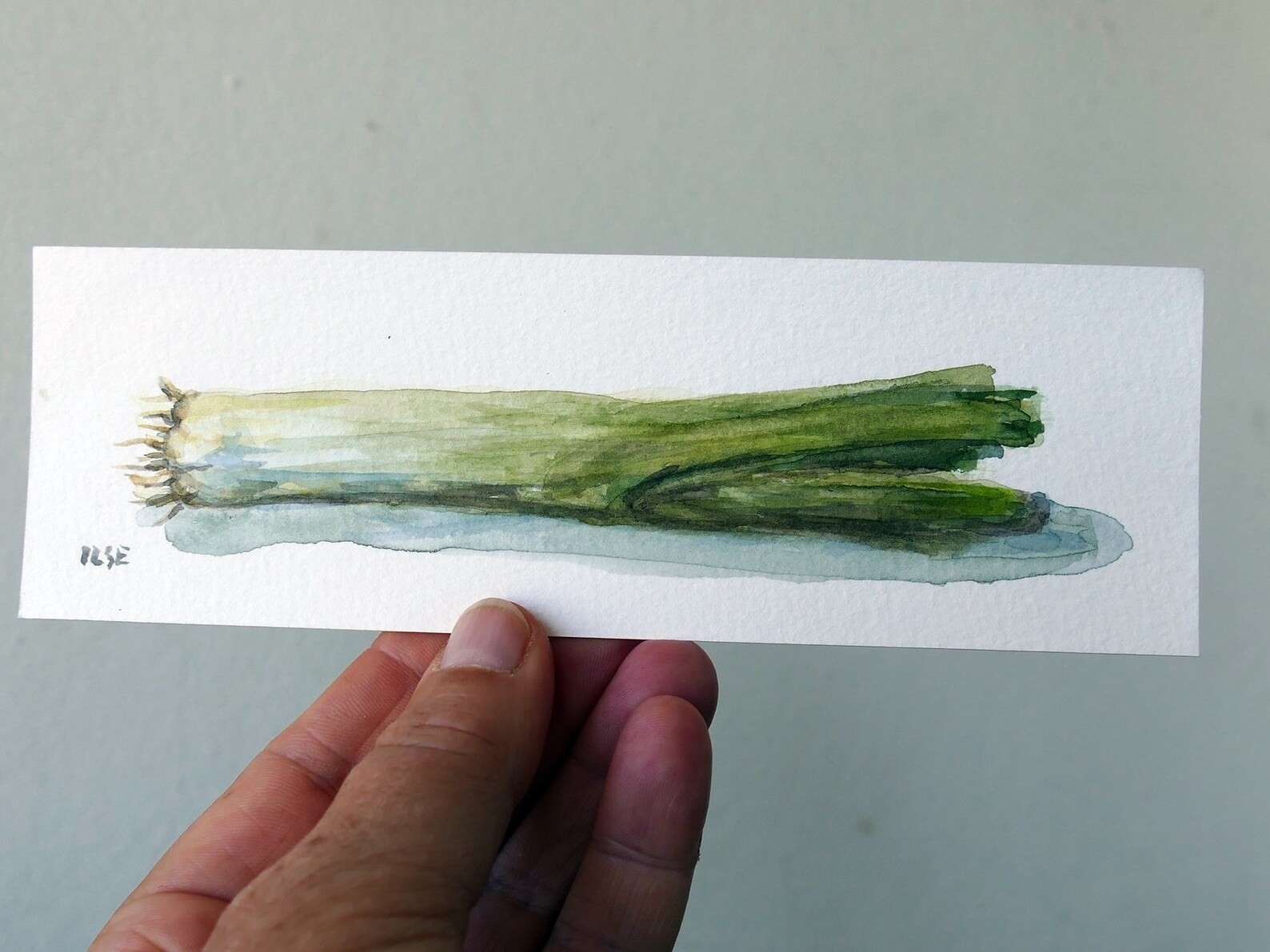 Leek Miniature Watercolor Painting Original Veggie Dolls | Etsy