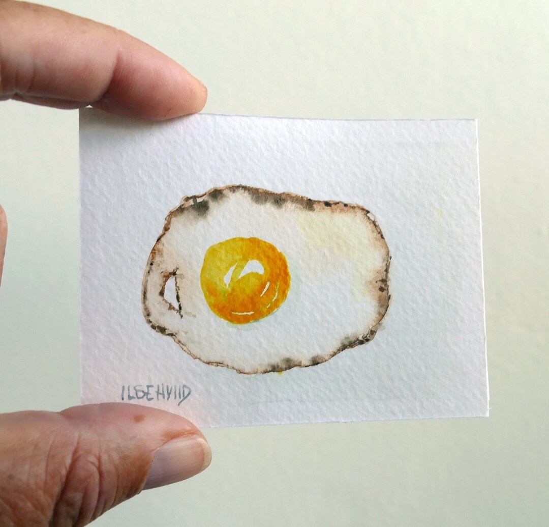 Still Life Food Impressionism Watercolor Painting a Fried - Etsy