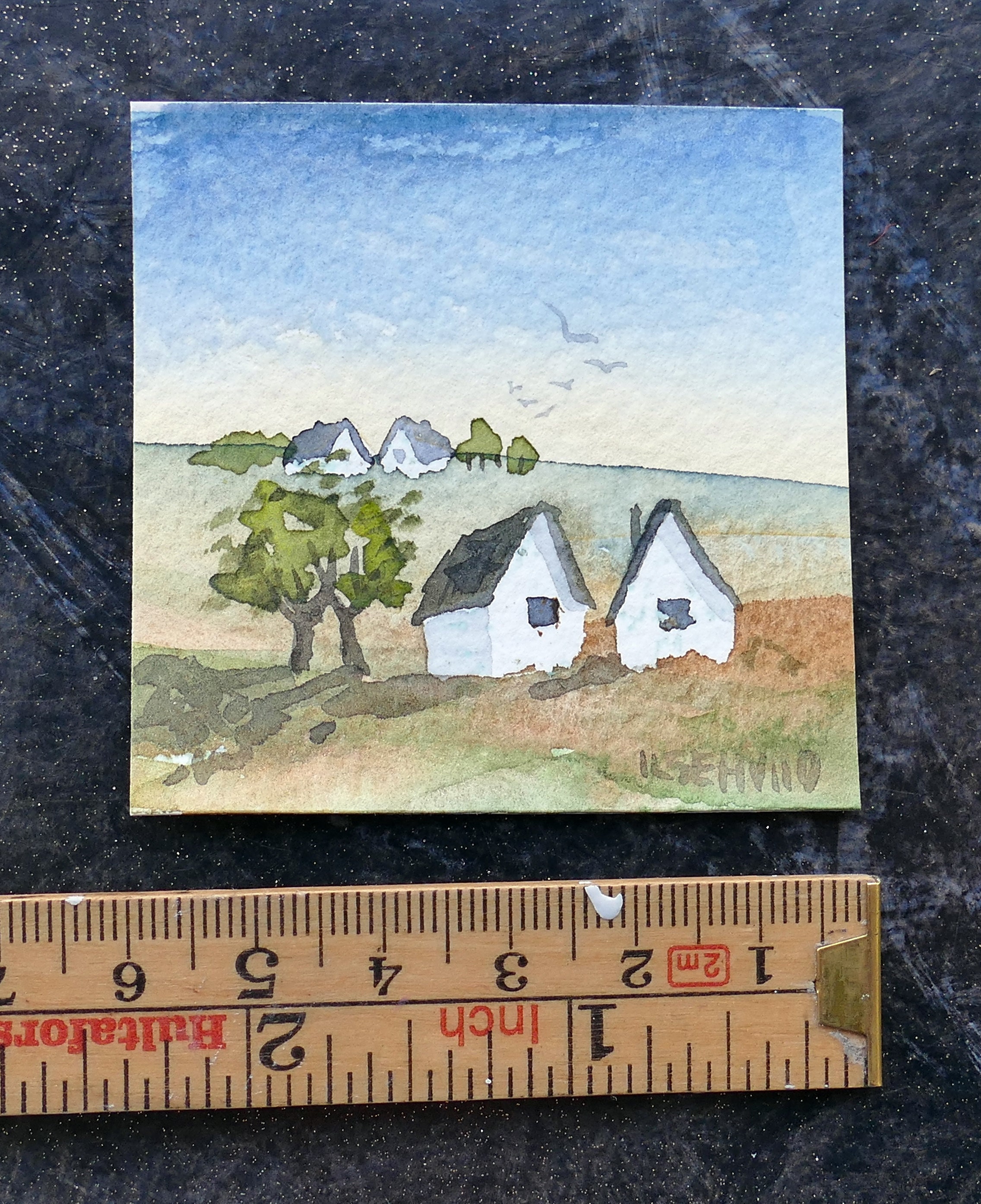 Miniature Watercolor Landscape Tiny Original Painting by - Etsy Sweden