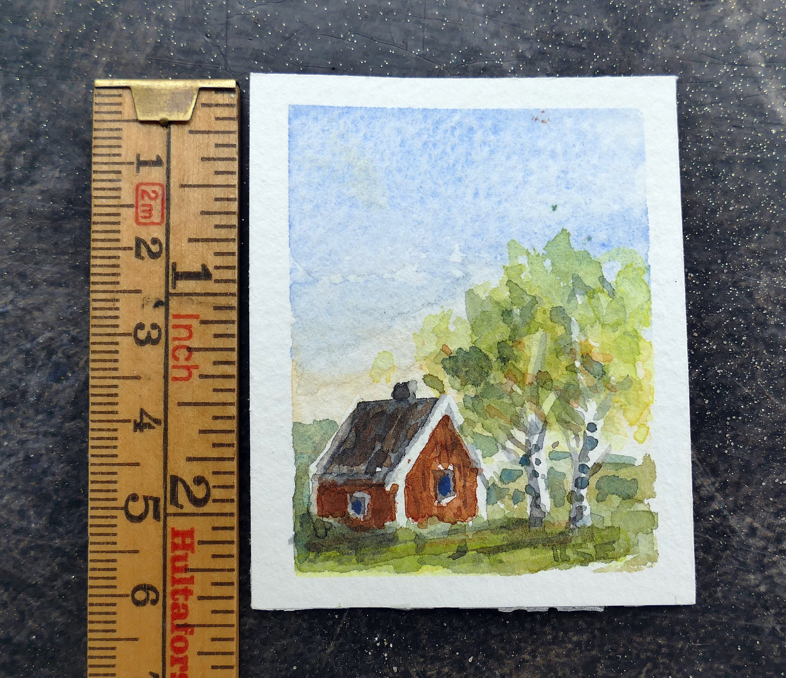 Original Miniature Watercolor Countryside Landscape Tiny - Etsy UK