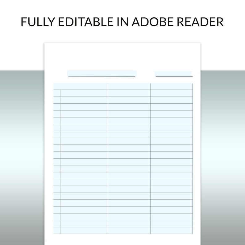 Editable Sign up Sheet, PDF Sign up Template, Fillable Sign-up Form ...