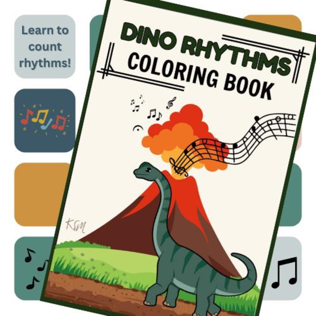 Dino Rhythms Music Coloring Book - Etsy