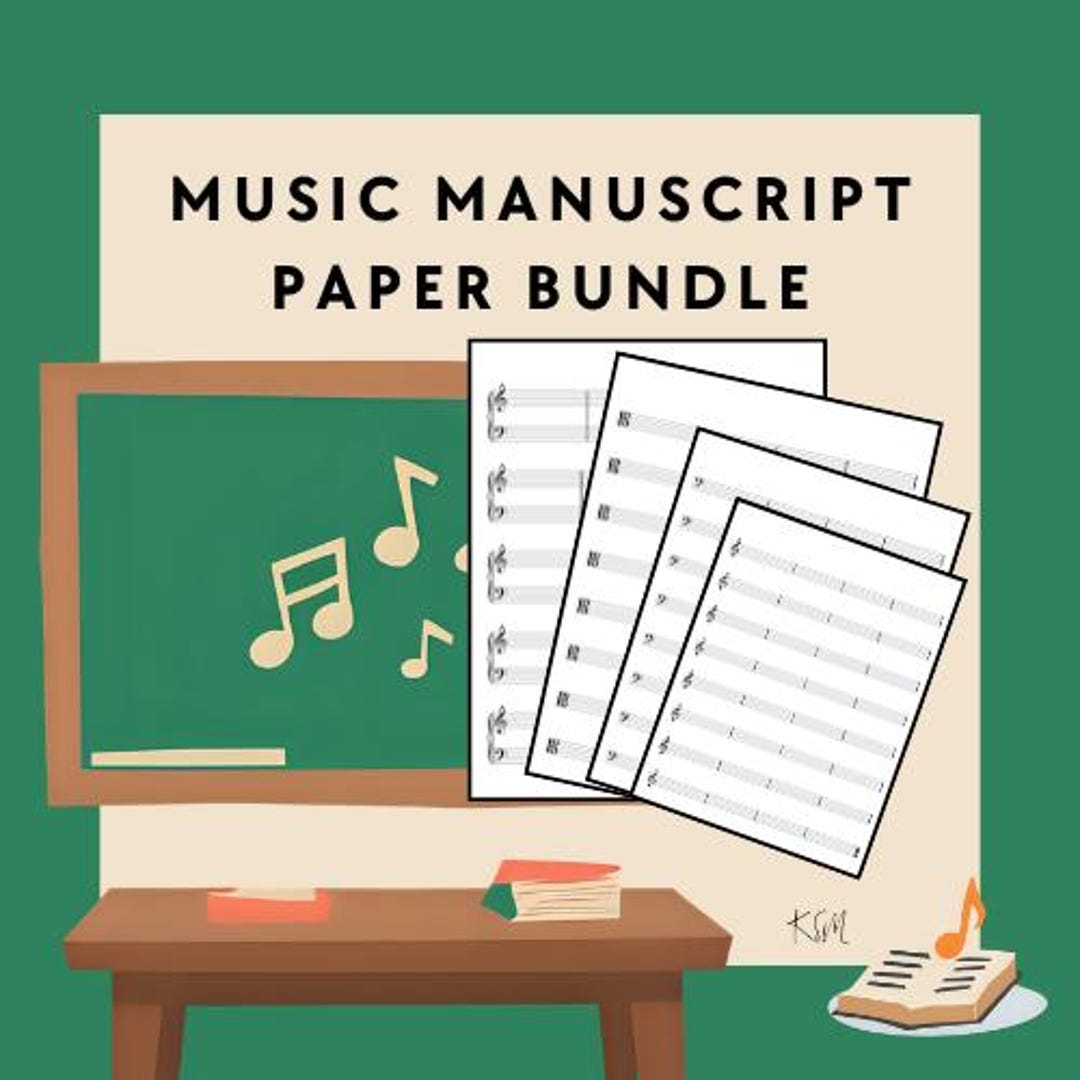 Manuscript Paper Bundle - Grand Staff, Treble, Alto, & Bass Clefs - Etsy