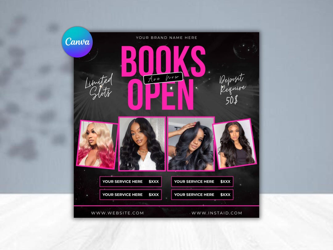 Booking Announcement Flyer Template, Editable Service Promotion ...