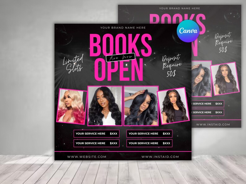 Booking Announcement Flyer Template, Editable Service Promotion ...