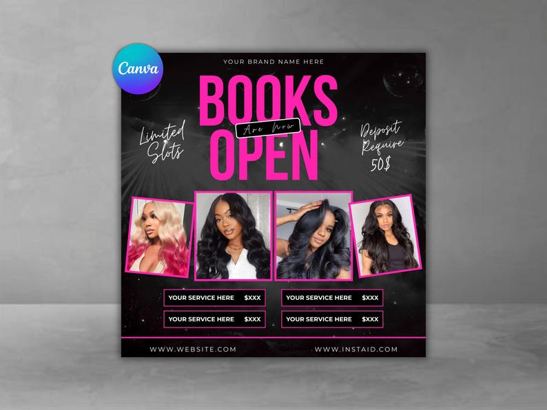 Booking Announcement Flyer Template, Editable Service Promotion ...