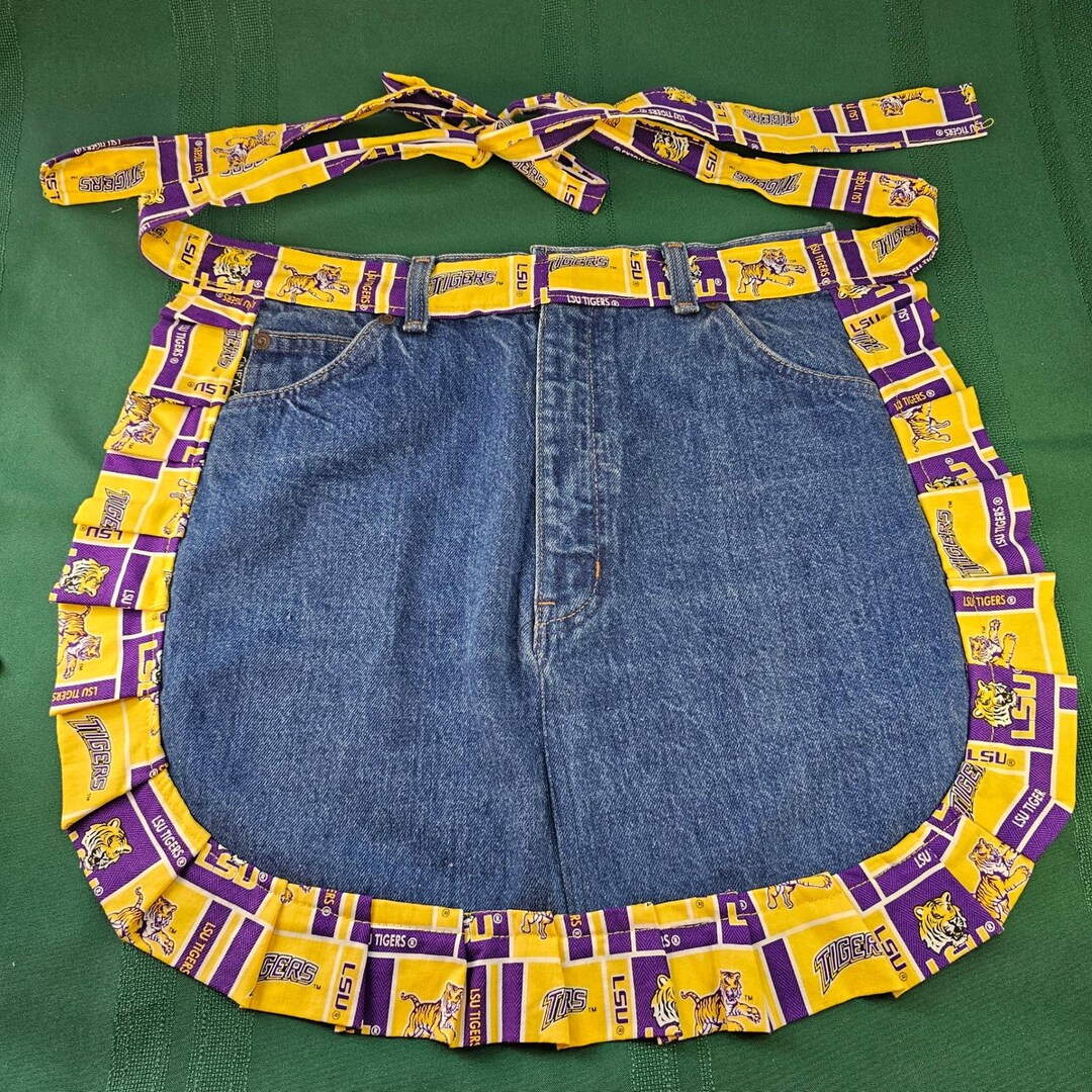 LSU Tigers Denim Apron: Upcycled NCAA College Football Gift - Etsy