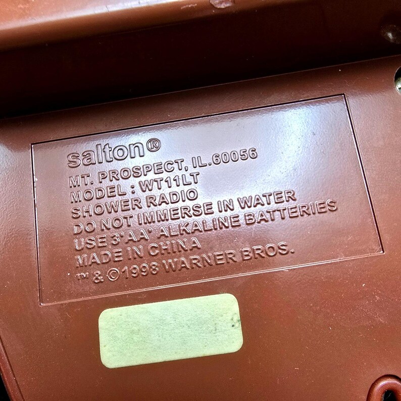 Vintage Salton Tazmanian Devil WT11LT Shower Radio 1998 Warner Bros AM ...