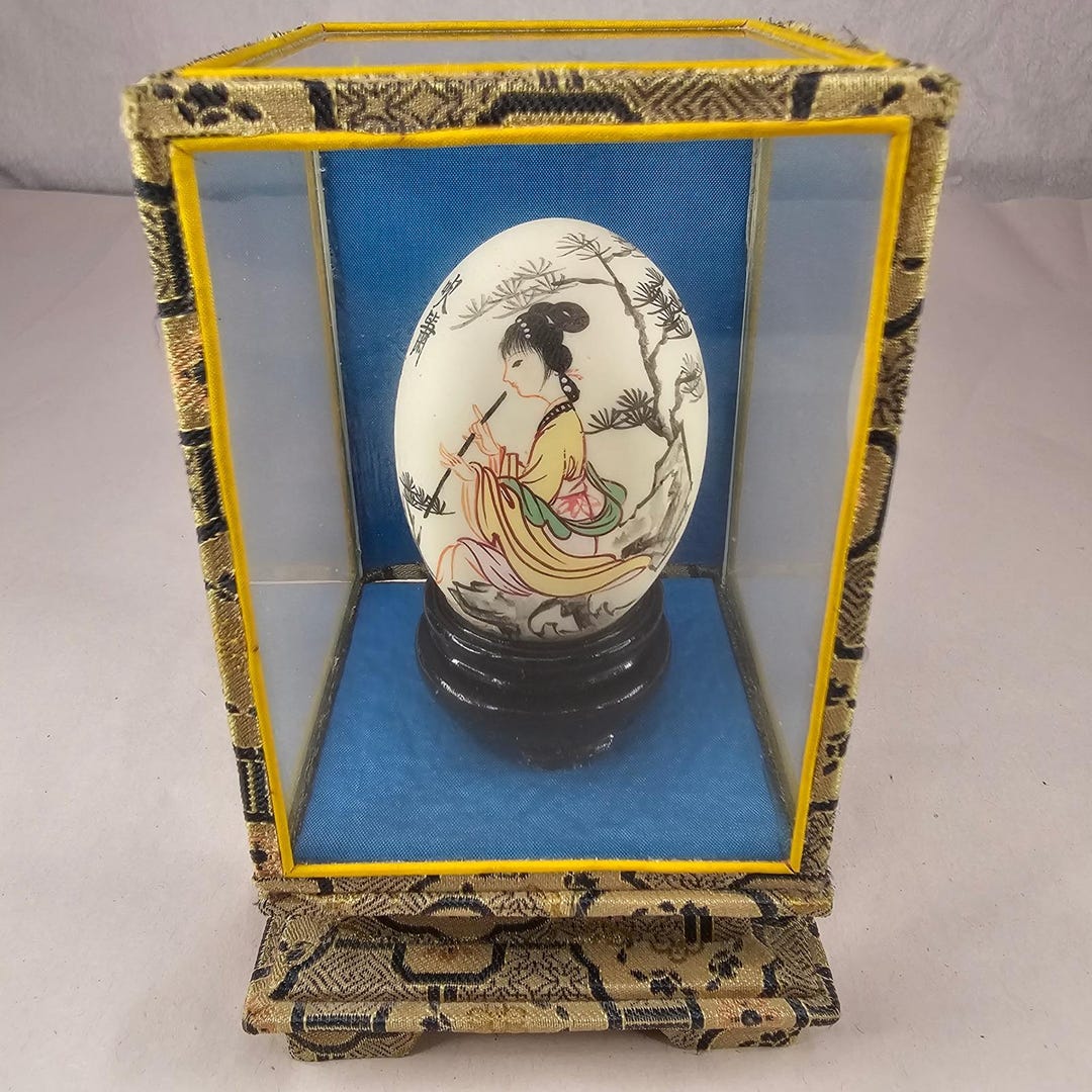 Asian Geisha Egg Art Display Case Eternal Love Beauty Decor Statue - Etsy