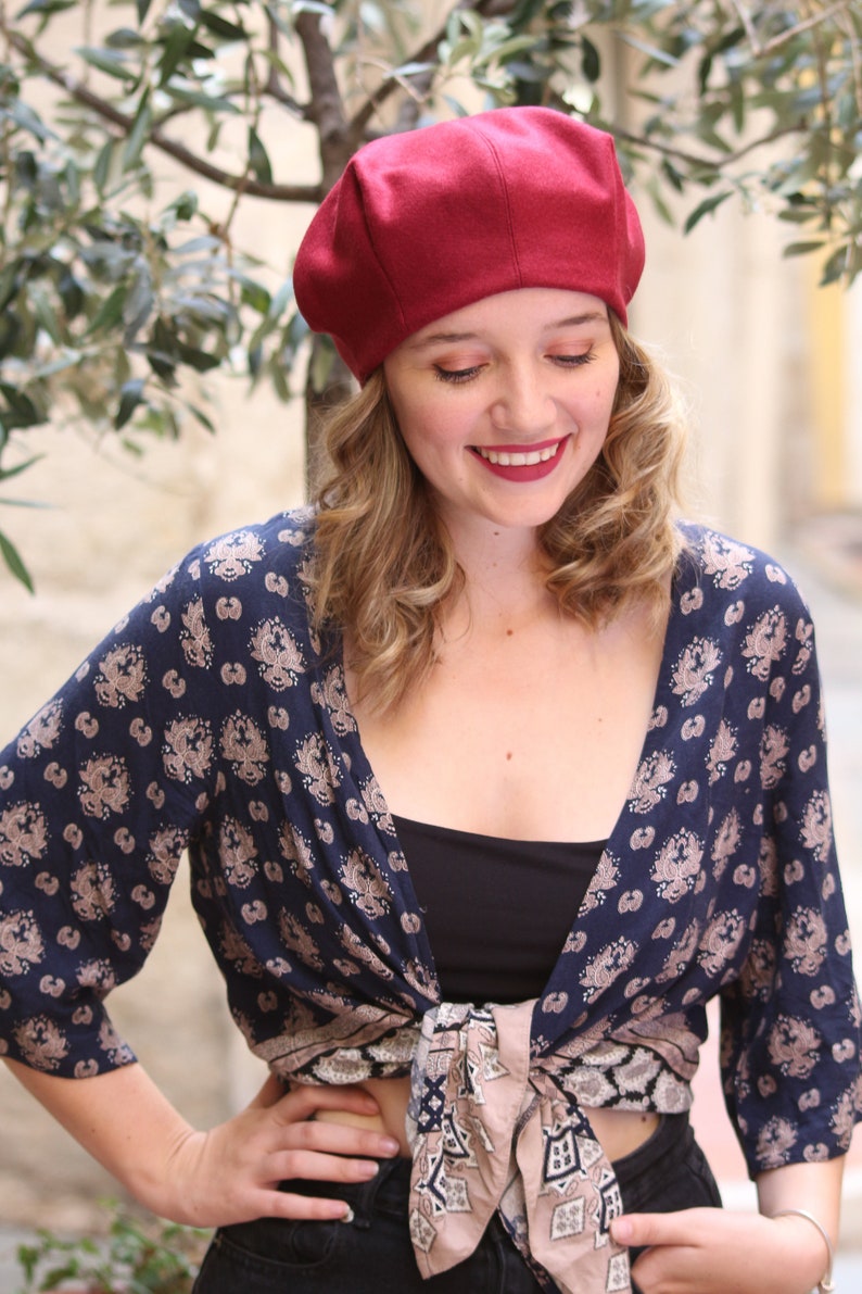 Womens Red Beret Handmade in France. French Beret a Perfect | Etsy