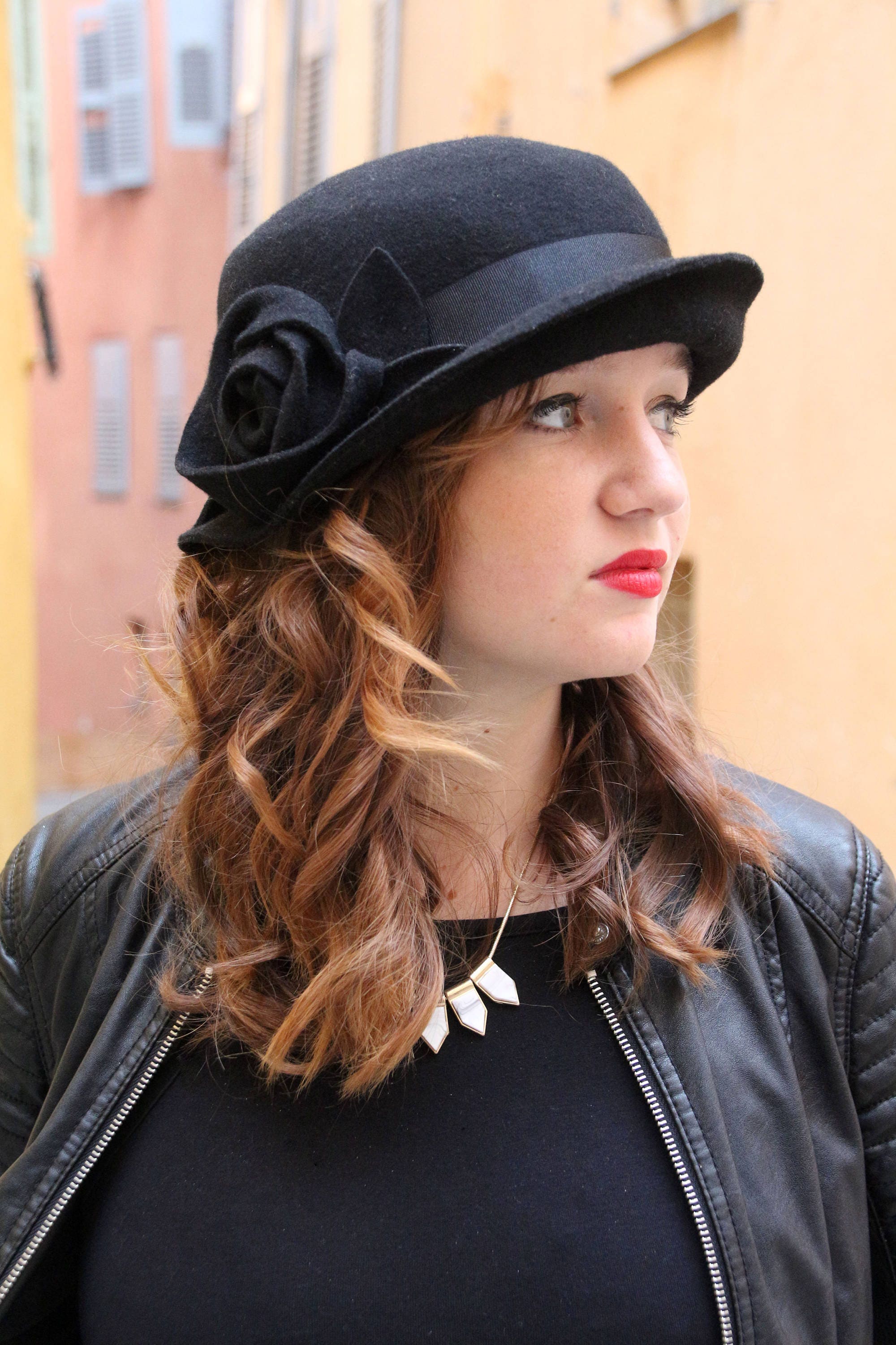Black Wool Felt Cloche Hat: Handmade 1920s Flapper Style - Etsy