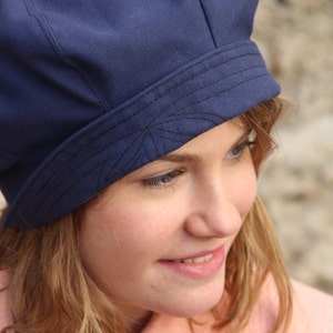 French Blue Newsberet Hat. Womans Unique Beret. Fabric Hat. Blue ...