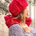 Red Faux Fur Beret: Handmade French Winter Hat - Etsy