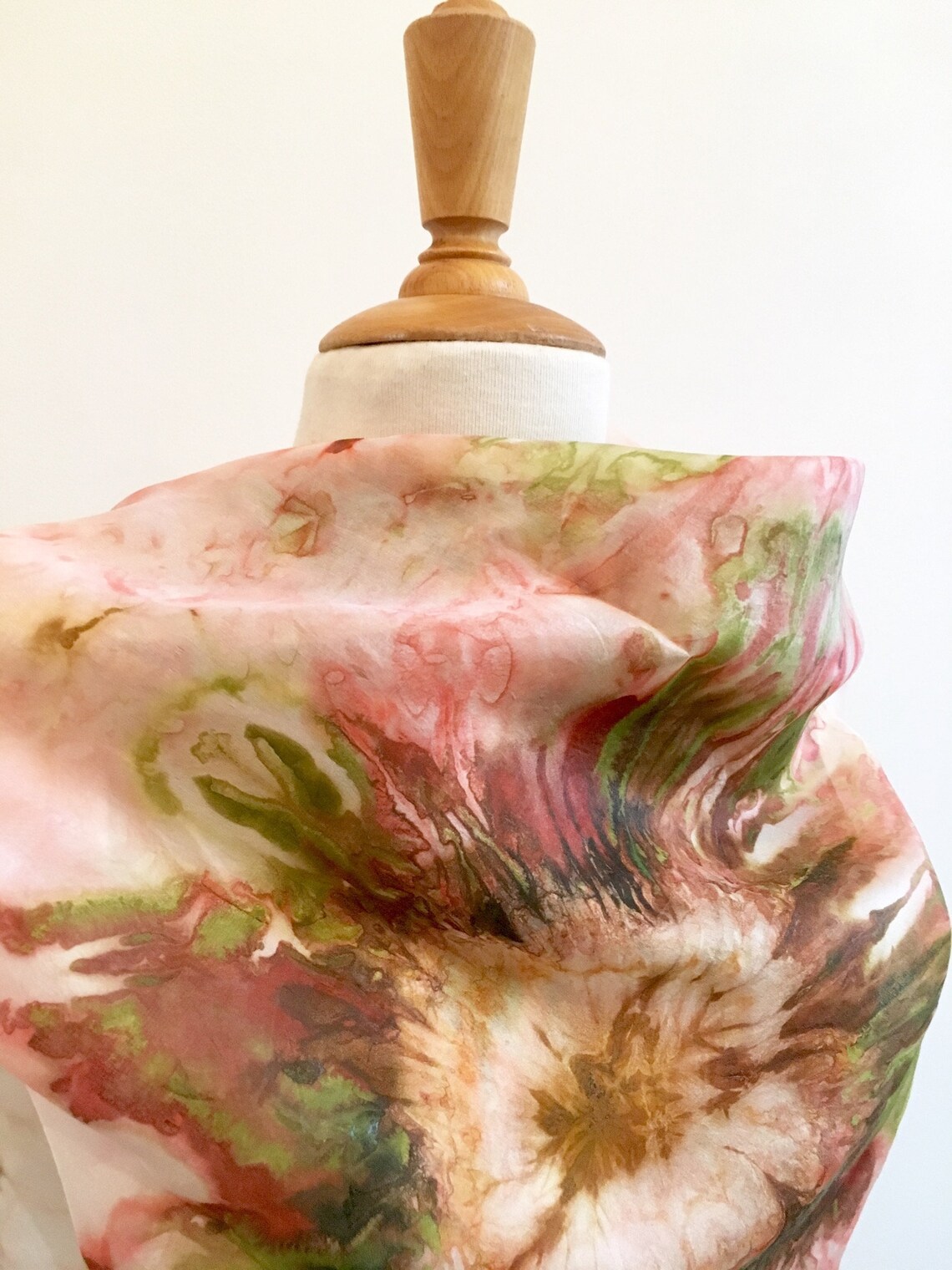 Hand Painted Silk Scarf Abstract Flower Design Scarf in Warm | Etsy