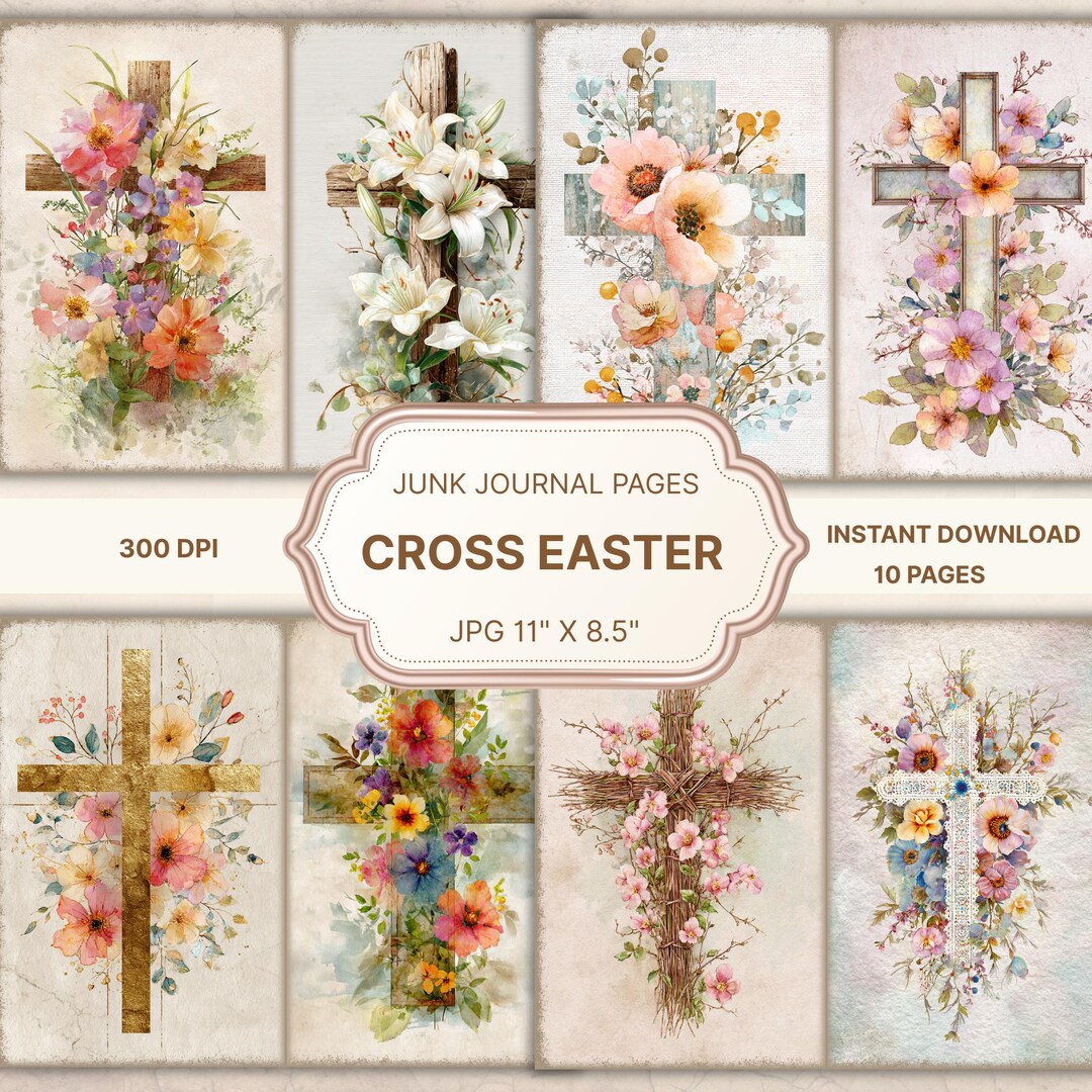 Easter Cross Junk Journal,easter Christian Journal,religious Easter ...