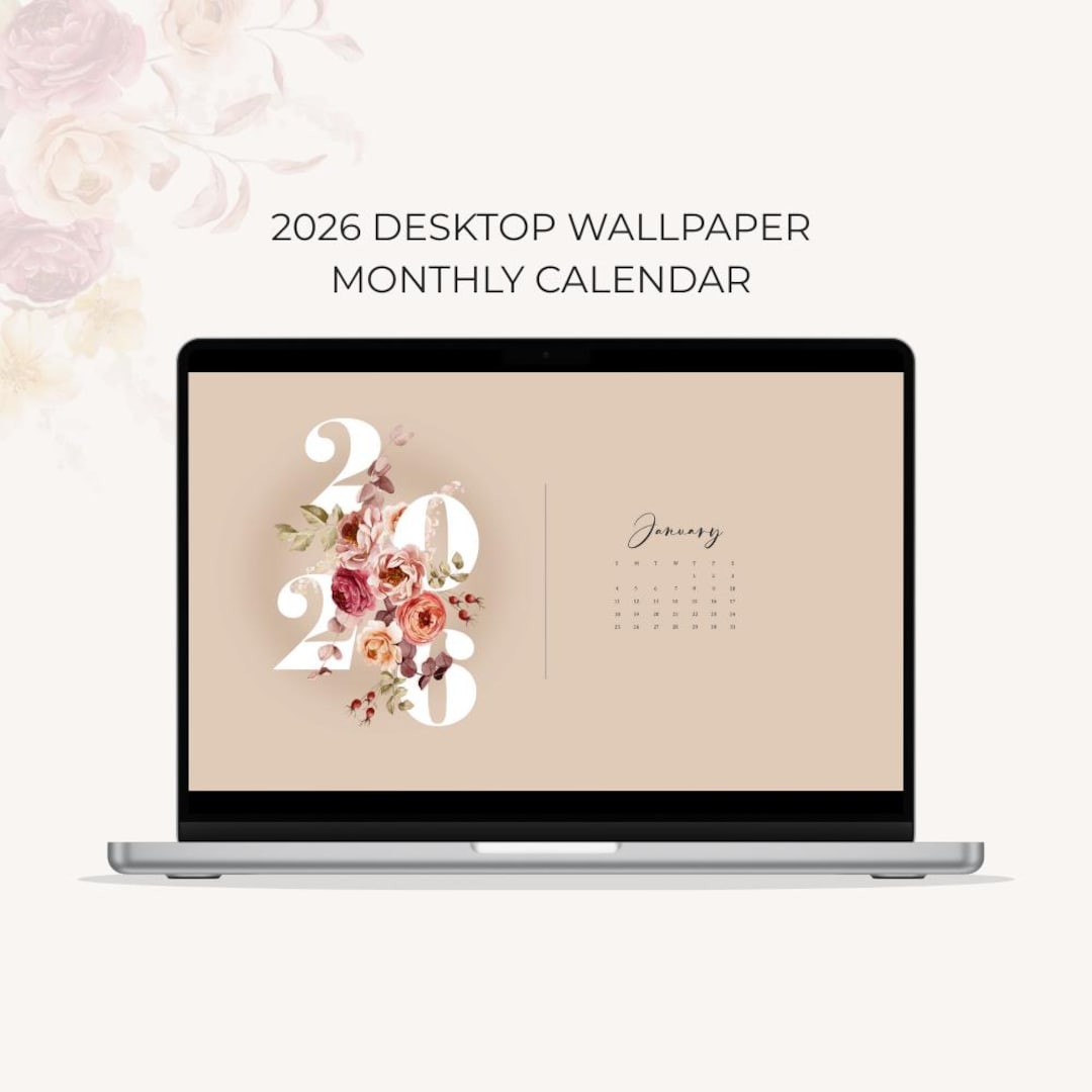 2026 Desktop Wallpaper Calendar Digital Background for Windows MacBook ...