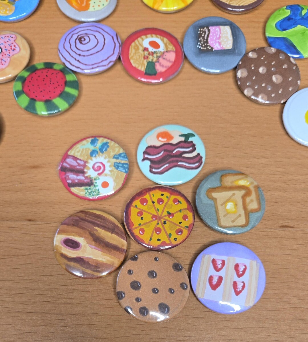 Hand-drawn Blind Box Badges / Pins (32mm) - Etsy