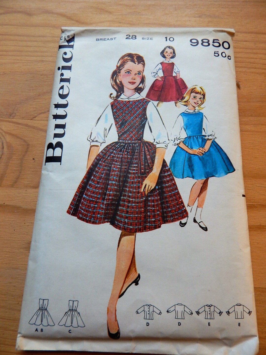 50s Butterick 9850 Girl's Jumper and Blouse Size 10 28 - Etsy