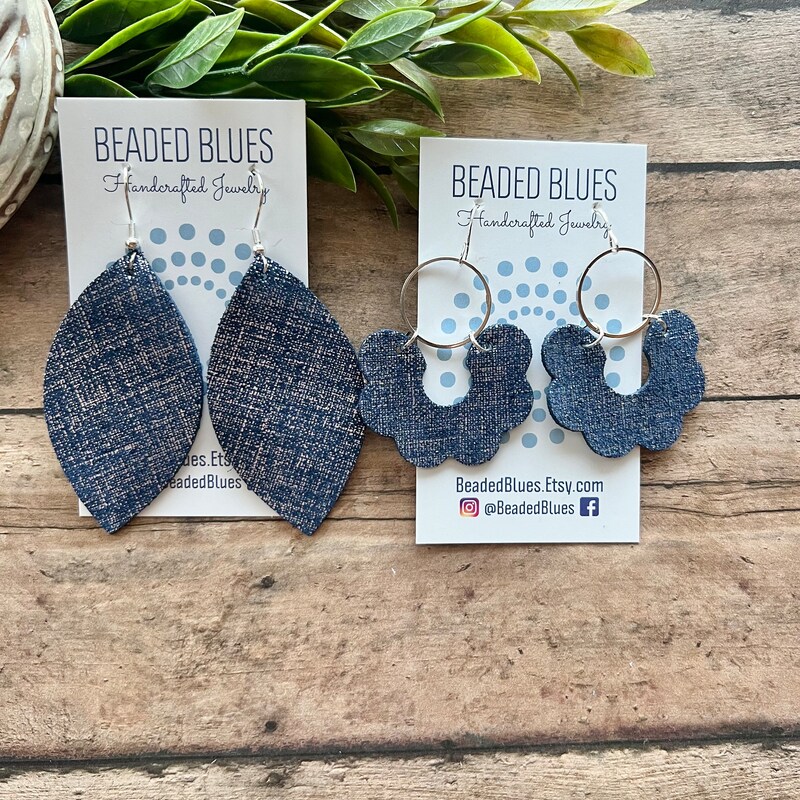 Denim Blue Earrings - Etsy