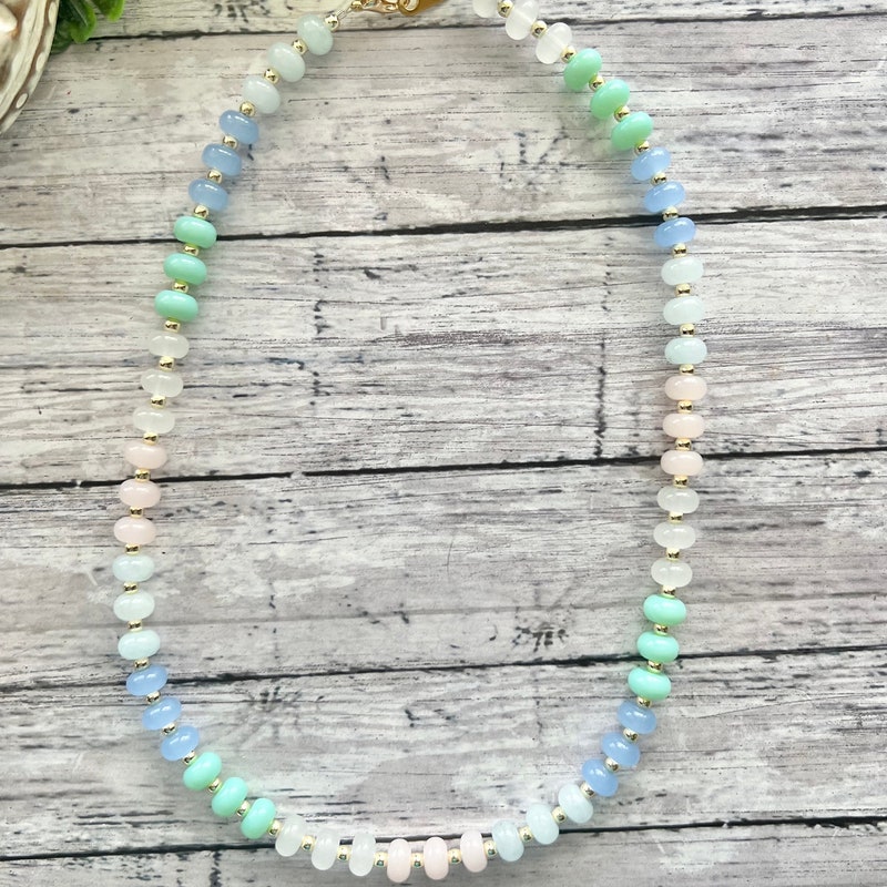 Pastel Bead Necklace - Etsy