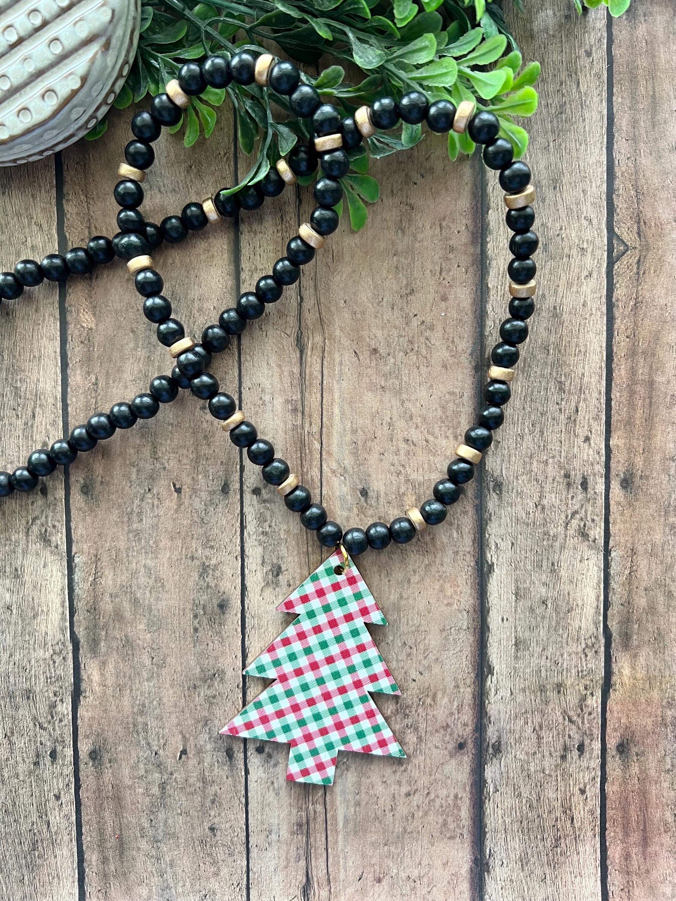 Christmas Tree Necklace, Christmas Necklace With Tree Pendant, Red and ...