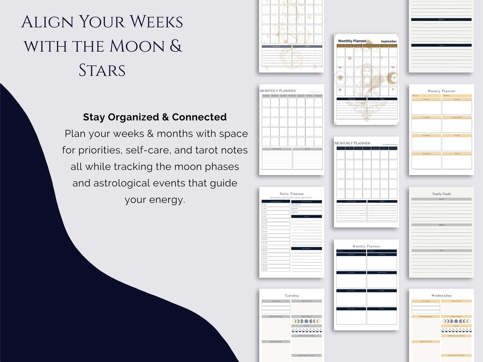 Zodiac Planner | Astrology PDF & PNG | Daily, Weekly, Monthly Pages ...