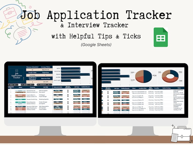 Job Application and Interview Tracker (google Sheets) – Dashboard ...