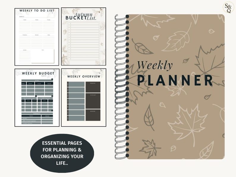Printable Weekly Fall Planner With Undated Pages for Print or Digital ...