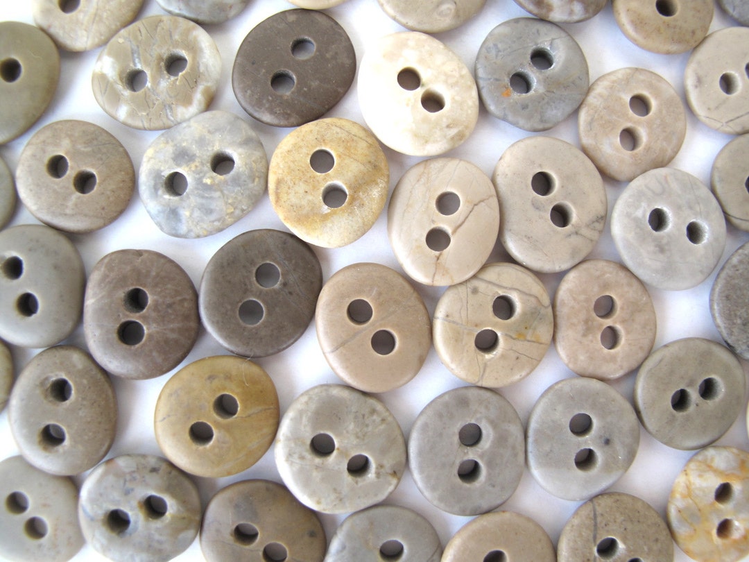 10 Pieces of Small Knitting Sewing Beach Rock Buttons, Pebble Buttons ...