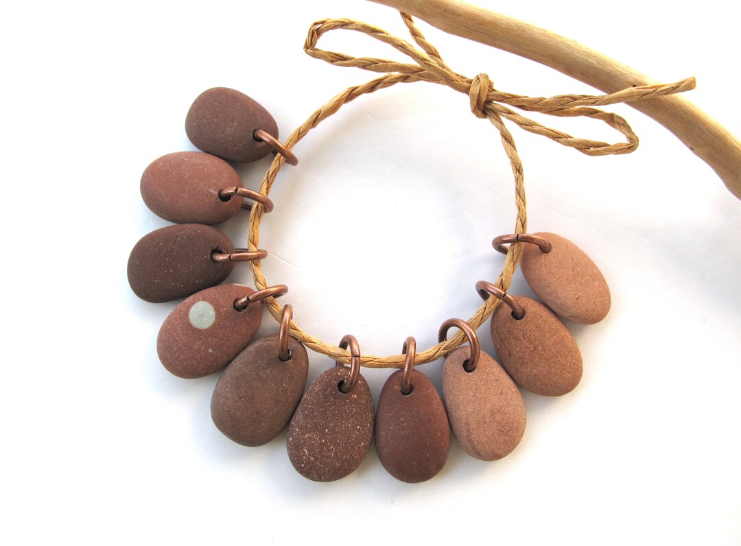 Top Drilled River Stone Jewelry Making Charms, Teardrop Beach Rock ...