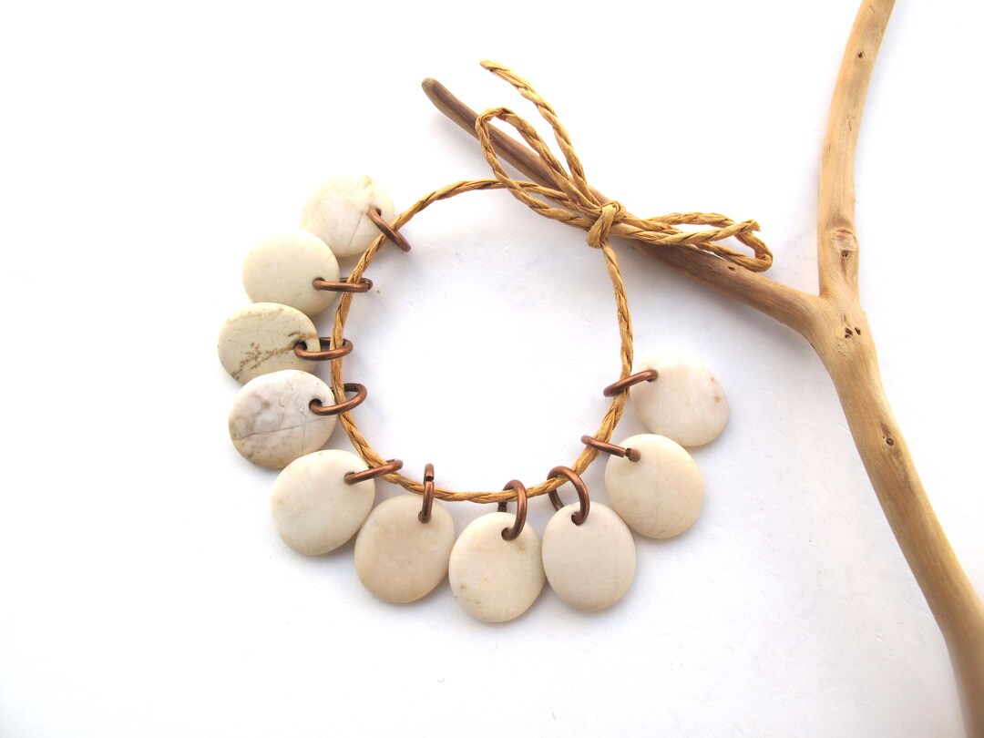 Drilled Small Ivory Beach Pebble Charm Set for Jewelry Making, River ...