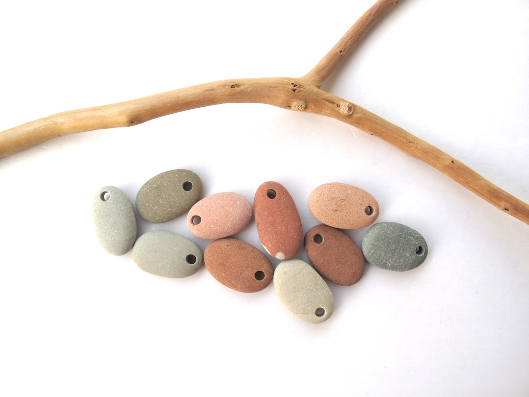 Drilled Small Teardrop River Rocks, Colorful Beach Pebbles, Beach Stone ...