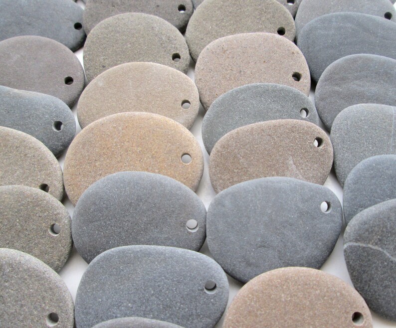 Drilled Flat Plain Beach Stones Art Craft Rocks Large River | Etsy