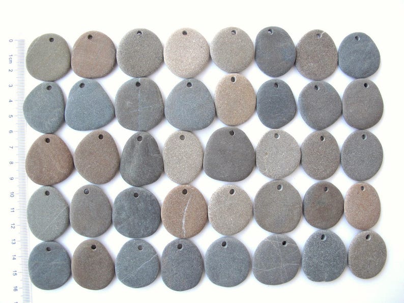 Drilled Small Flat Beach Stones to Paint Craft Rocks for - Etsy