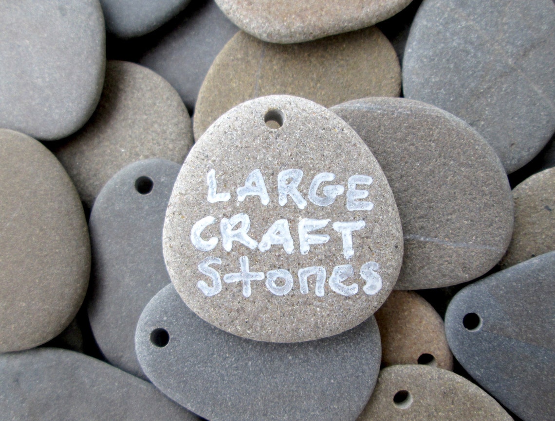 Drilled Flat Plain Beach Stones Art Craft Rocks Large River - Etsy