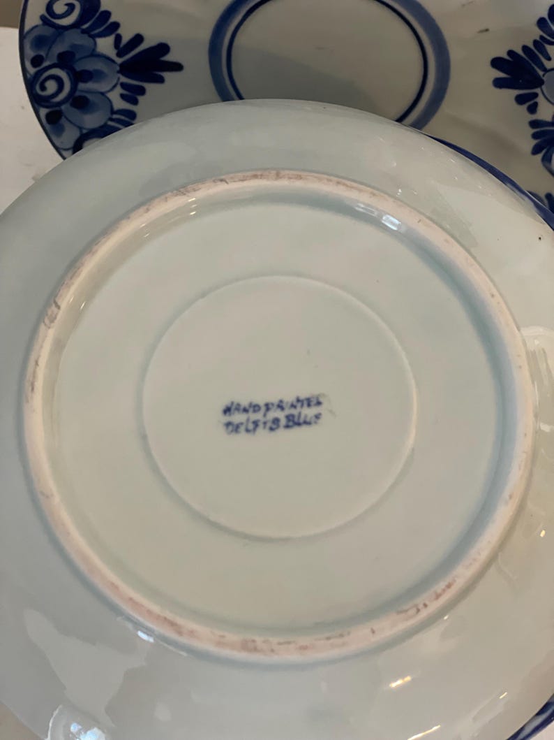 Delft Blue Tea Cup and Saucer – Vintage Hand-painted Dutch Delftware ...