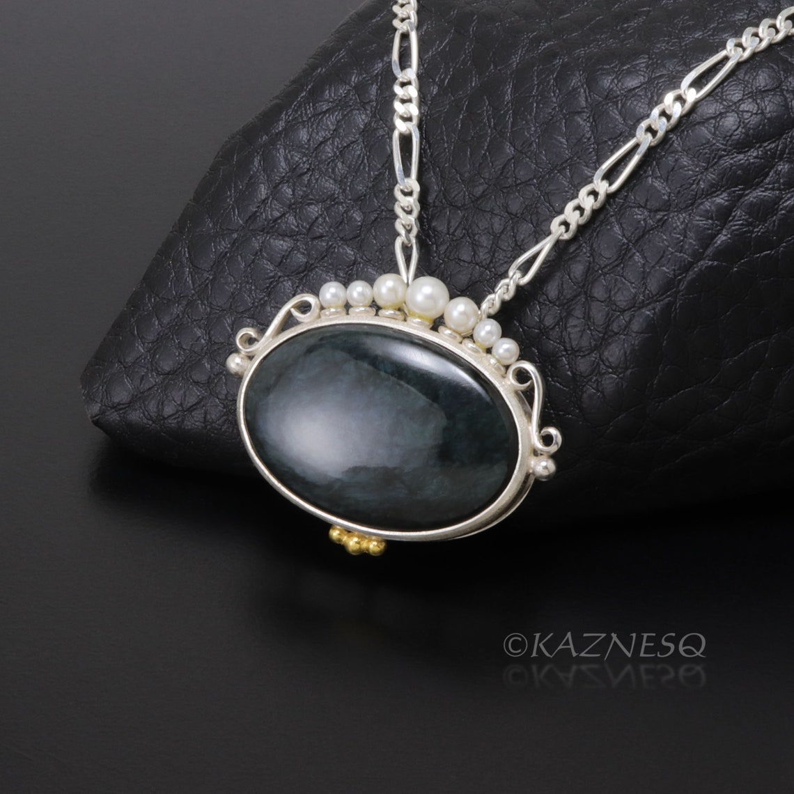 SALE: Velvet Obsidian Pendant Necklace Oval Silver Noble - Etsy