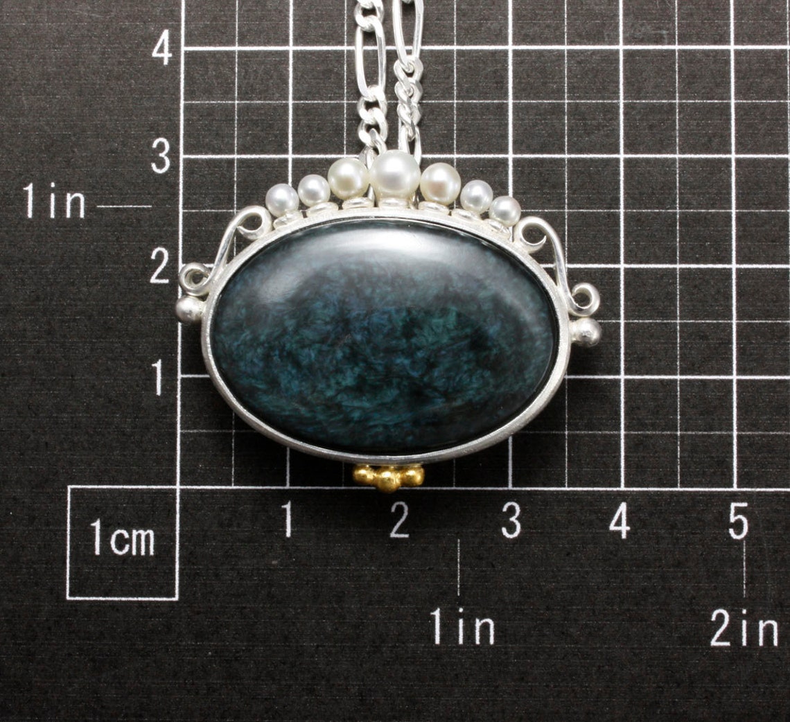 SALE: Velvet Obsidian Pendant Necklace Oval Silver Noble - Etsy