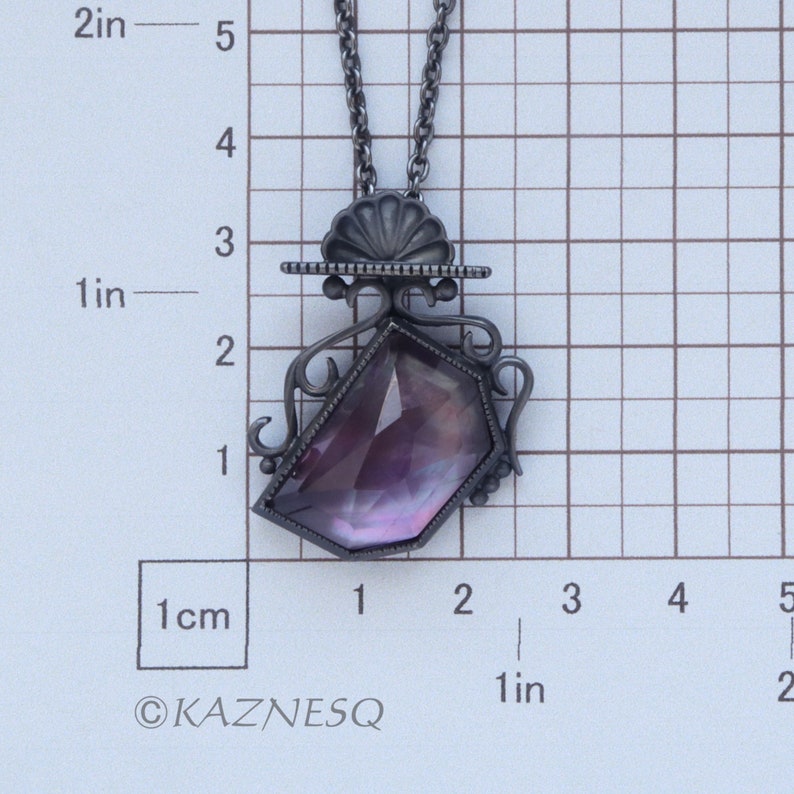 Amethyst Lined With Black Pearl Goth Taste Design Oxidized - Etsy