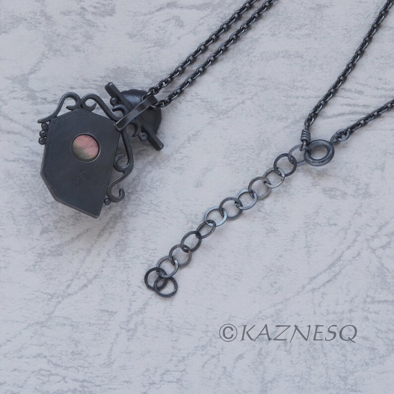 Amethyst Lined With Black Pearl Goth Taste Design Oxidized - Etsy