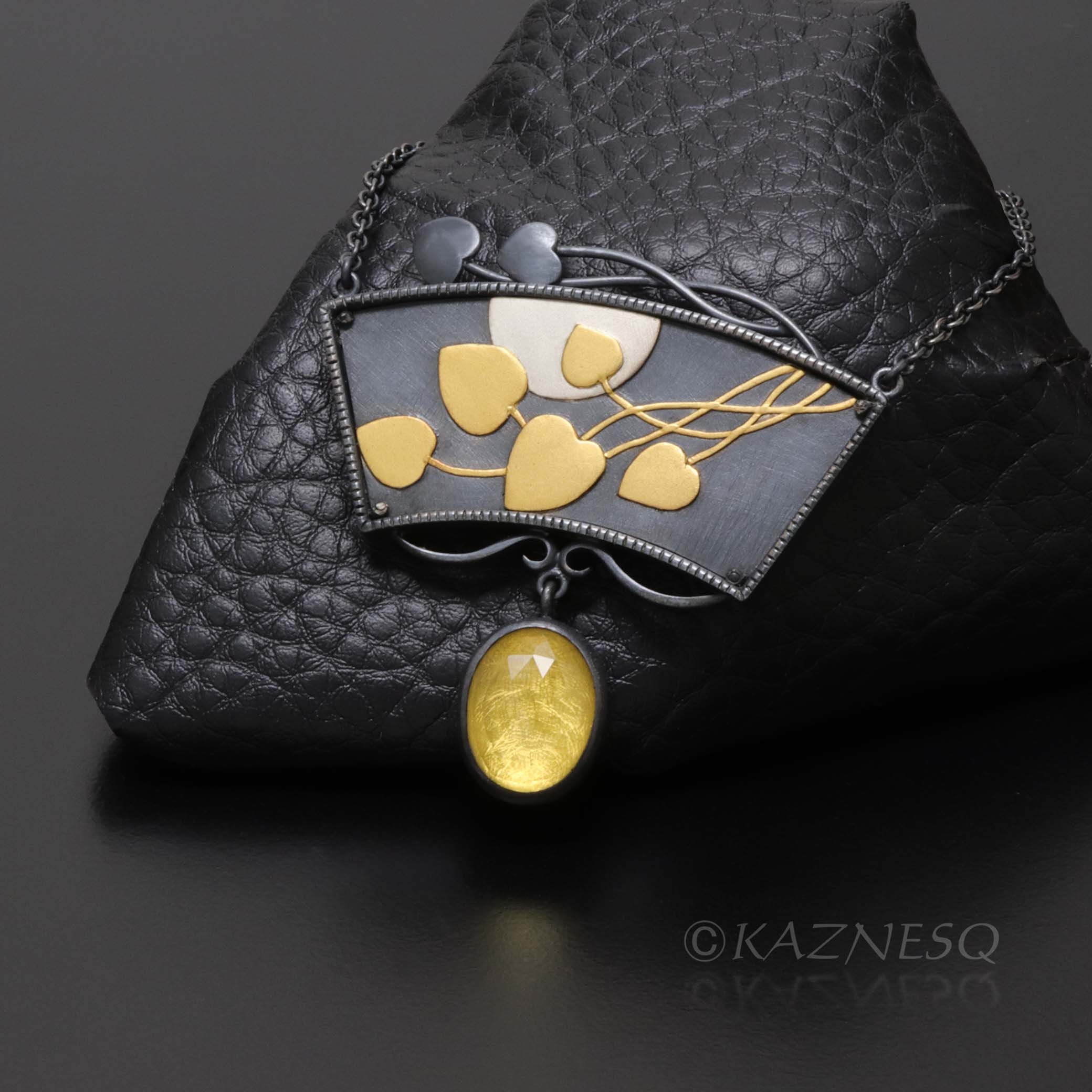 Leaves and the Moon Keum Boo Japanese Art Oxidized Silver - Etsy