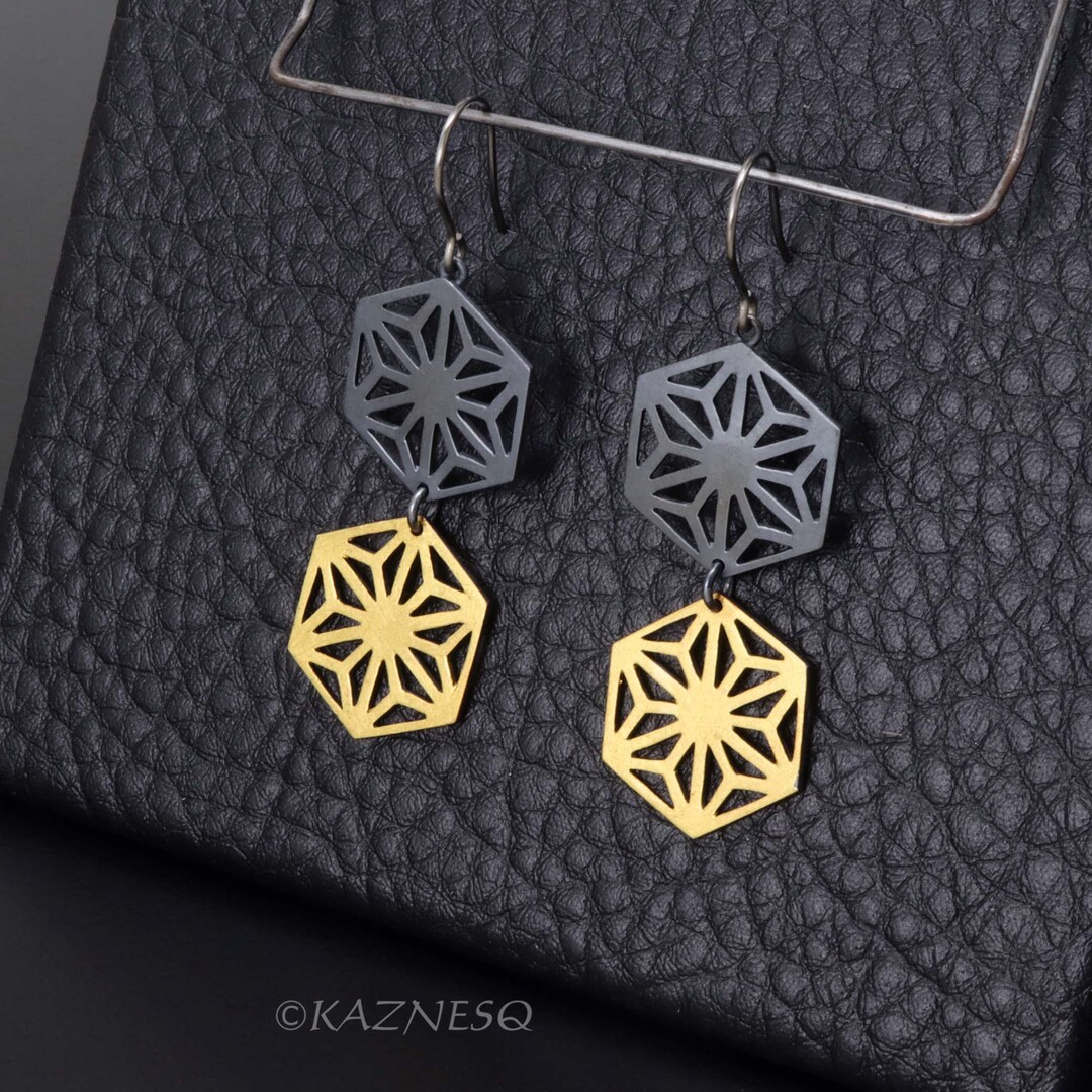 Made to Order: Japanese Traditional Hemp Leaf Design Oxidized Silver ...