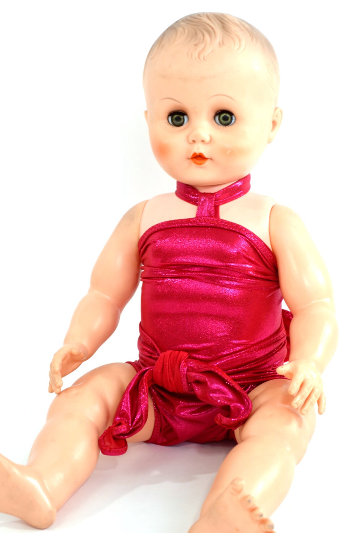 Baby Bathing Suit Metallic Ruby Red W/ Hot Pink Overtones Wrap - Etsy