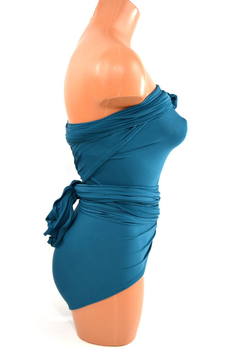 Large Bathing Suit Teal Wrap Around Swimsuit One Wrap Etsy