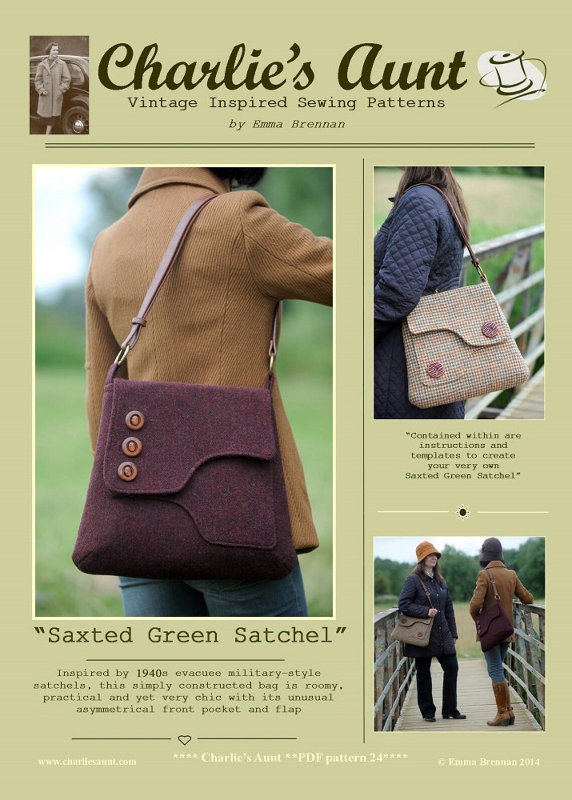 Sewing Pattern to Make the Saxted Green Satchel PDF Pattern - Etsy