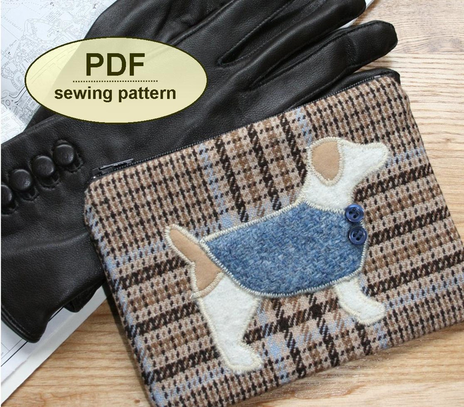 Sewing Pattern to Make the Pooch Purse - PDF Pattern INSTANT DOWNLOAD ...