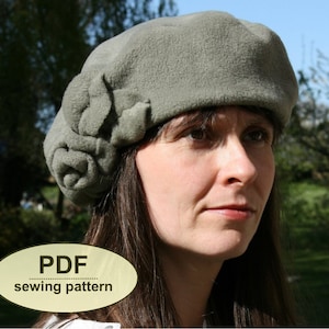 Beret PDF Sewing Pattern, Vintage Style Hat Sewing Tutorial, Retro Hat ...