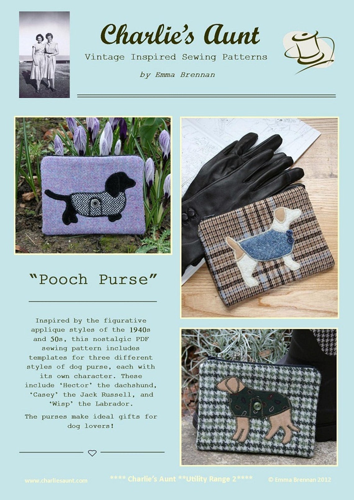 Sewing Pattern to Make the Pooch Purse - PDF Pattern INSTANT DOWNLOAD ...